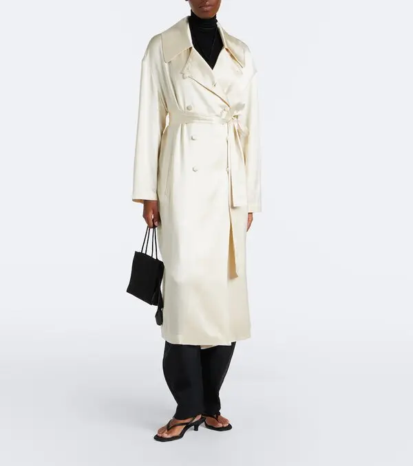 Loulou De Saison Erika Double-breasted Satin Coat