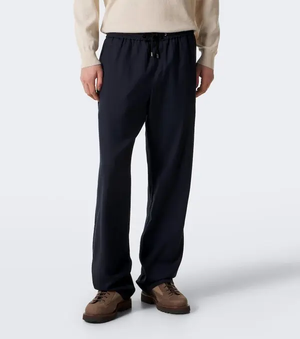GOD'S TRUE CASHMERE Navy Soul Cashmere Wide-leg Pants