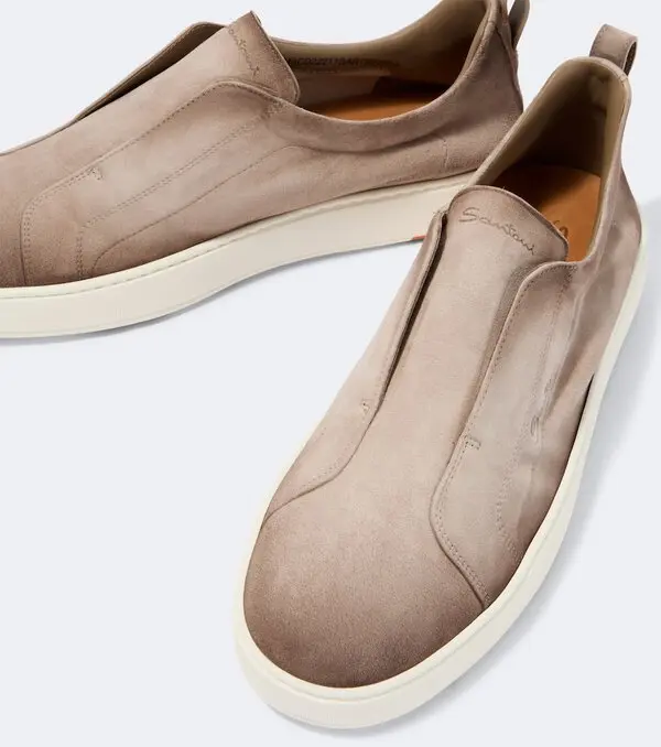 Santoni Victory Suede Slip-on Shoes