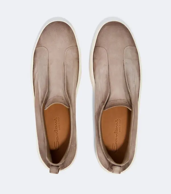 Santoni Victory Suede Slip-on Shoes