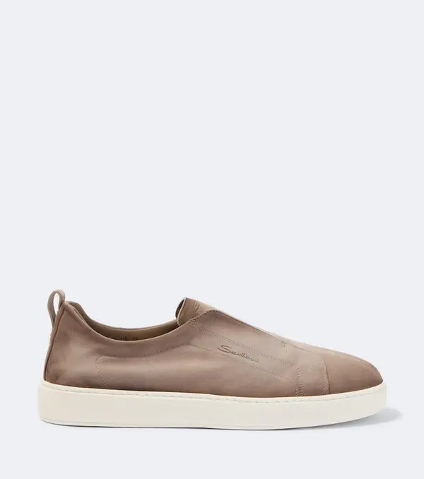 Santoni Victory Suede Slip-on Shoes