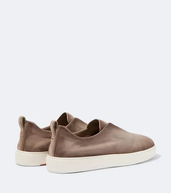 Santoni Victory Suede Slip-on Shoes