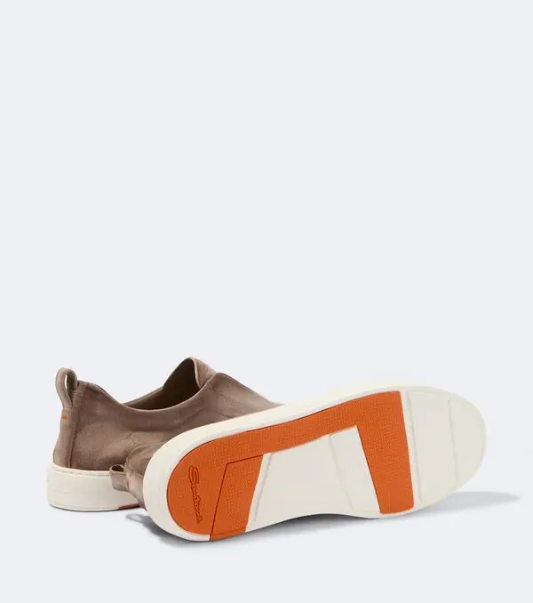 Santoni Victory Suede Slip-on Shoes
