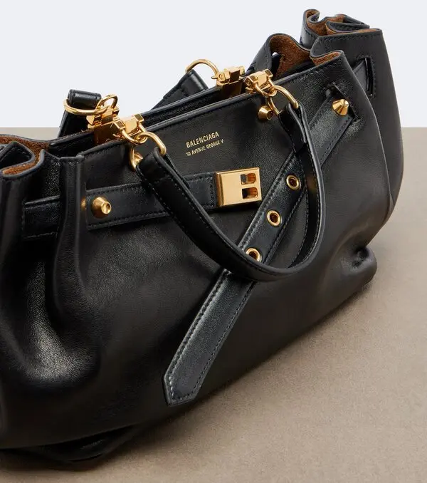 Balenciaga Fan Small Leather Top-handle Bag
