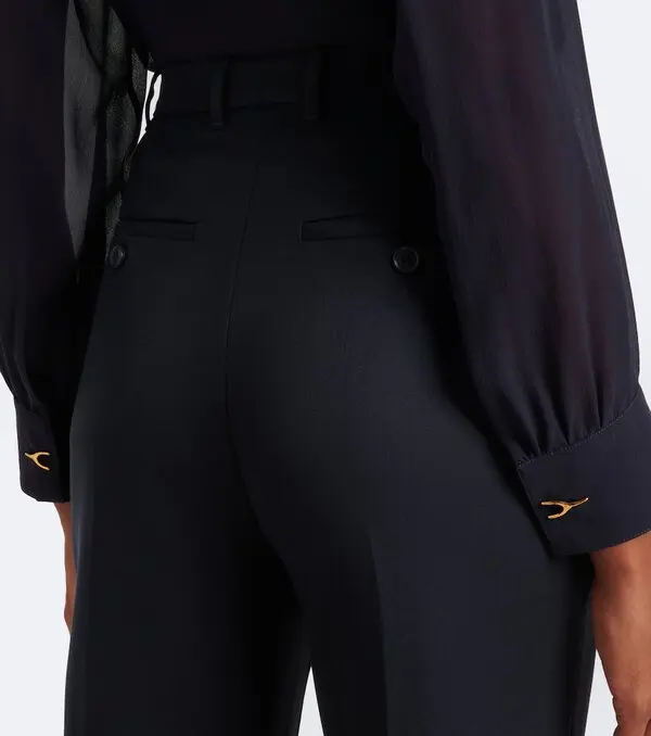 Alexander McQueen Wool Grain De Poudre Straight Pants