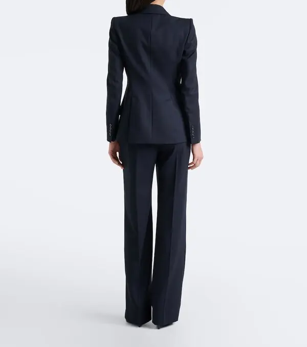 Alexander McQueen Wool Grain De Poudre Straight Pants