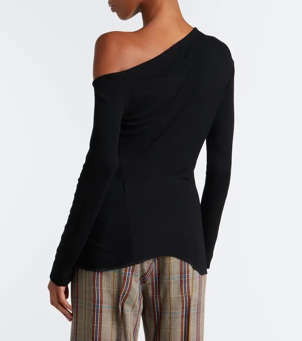 VIVIENNE WESTWOOD Orb Ribbed-knit One-shoulder Top