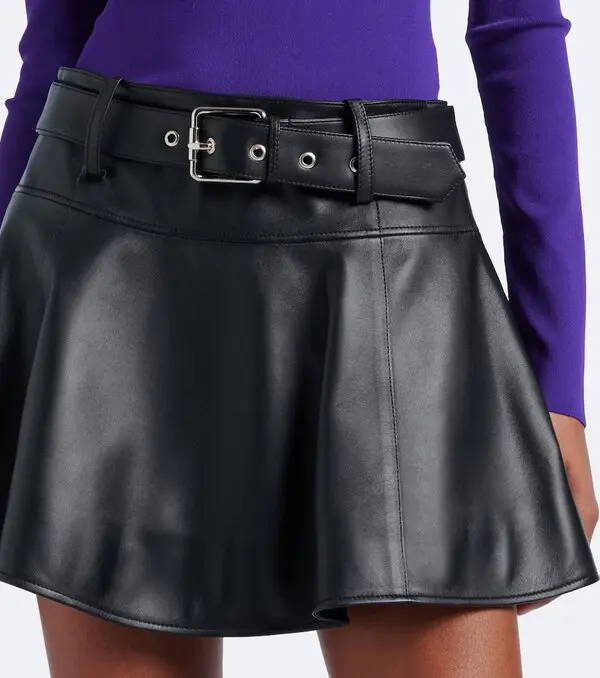 Loewe Belted Leather Miniskirt
