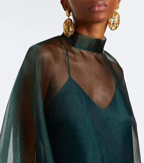 TALLER MARMO Sphinx Sheer Draped Organza Kaftan