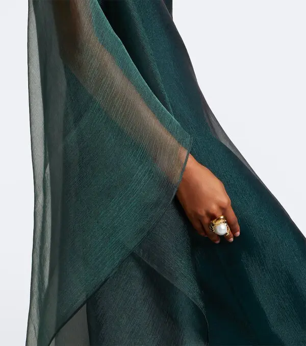 TALLER MARMO Sphinx Sheer Draped Organza Kaftan