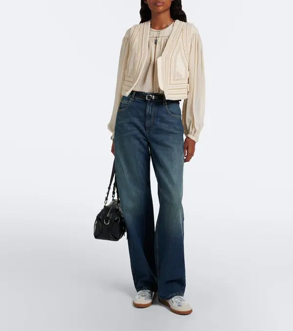 Isabel Marant Étoile Beth Suede-trimmed Metallic Leather Sneakers