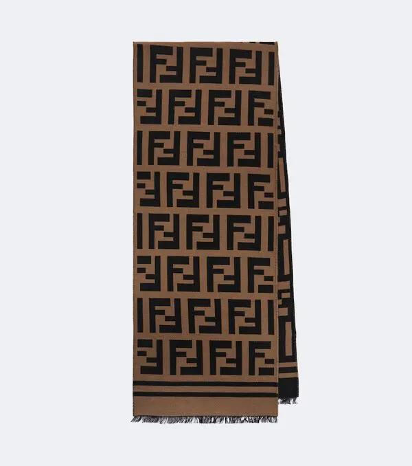 Fendi Ff Zucca Wool And Silk Scarf