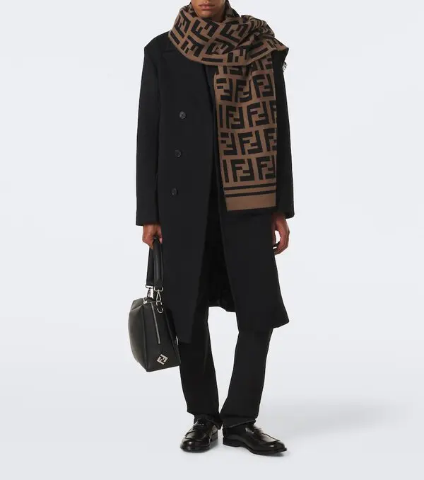 Fendi Ff Zucca Wool And Silk Scarf