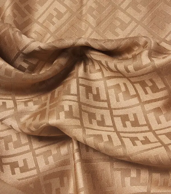 Fendi Ff Zucca Jacquard Silk And Wool Scarf