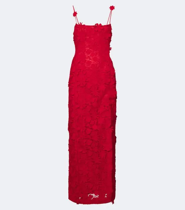 Blumarine Guipure Lace Gown - Red