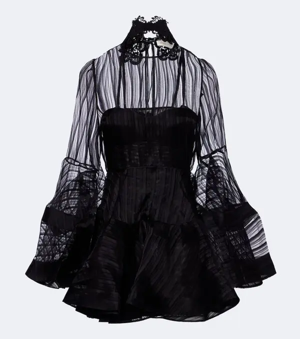 Zimmermann Valiant Lantern Silk Organza Minidress