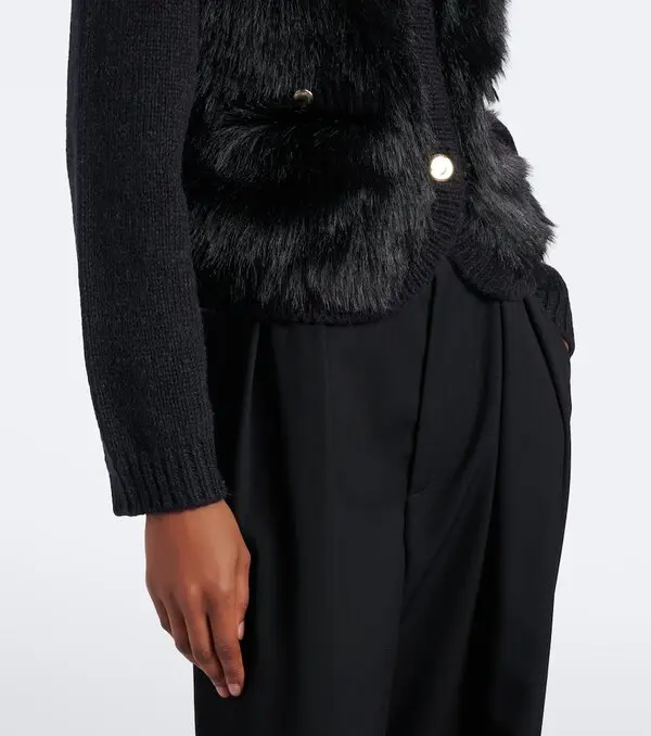 Moncler Down-paneled Alpaca And Wool-blend Cardigan