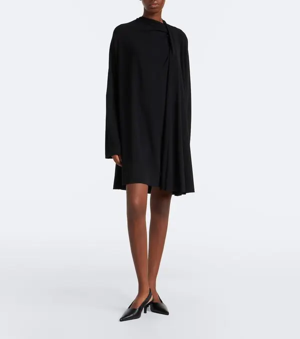 TOTEME Draped Scarf-detail Jersey Minidress