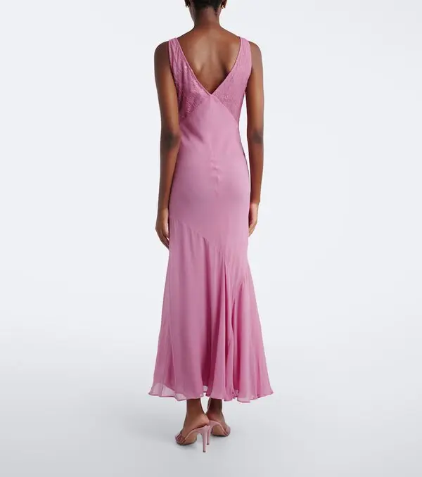 Blumarine Floral Sequined Midi Dress