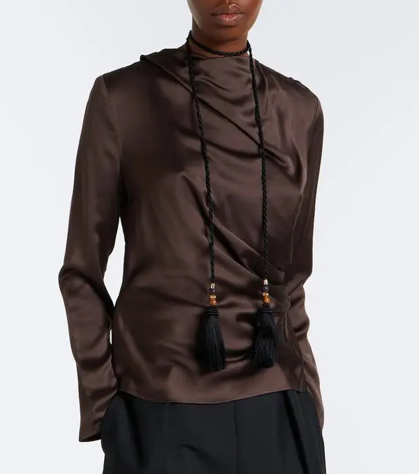 Loulou De Saison Anya Draped Satin Top
