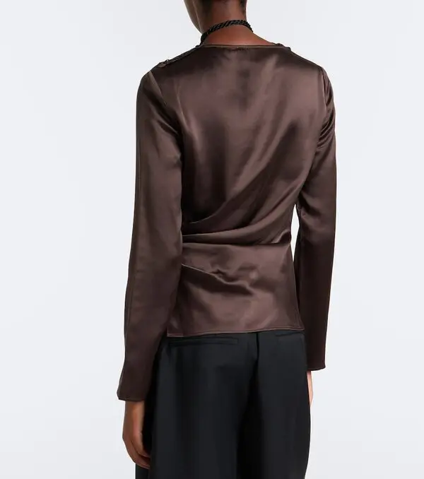 Loulou De Saison Anya Draped Satin Top