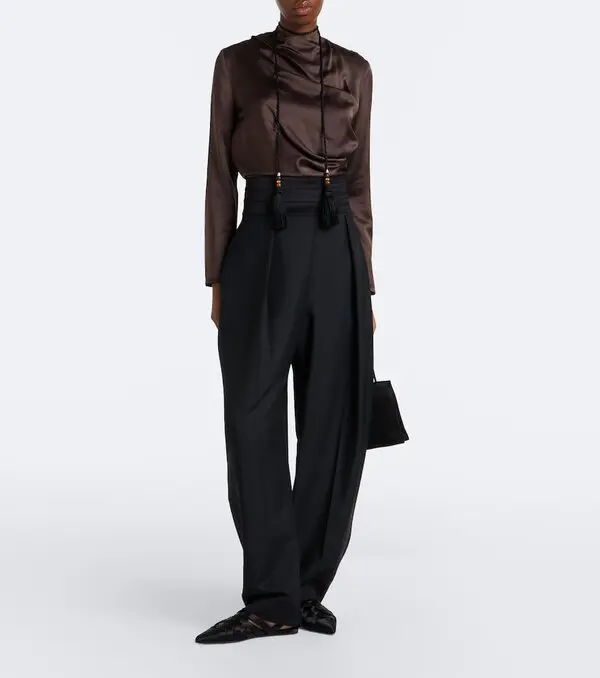 Loulou De Saison Anya Draped Satin Top