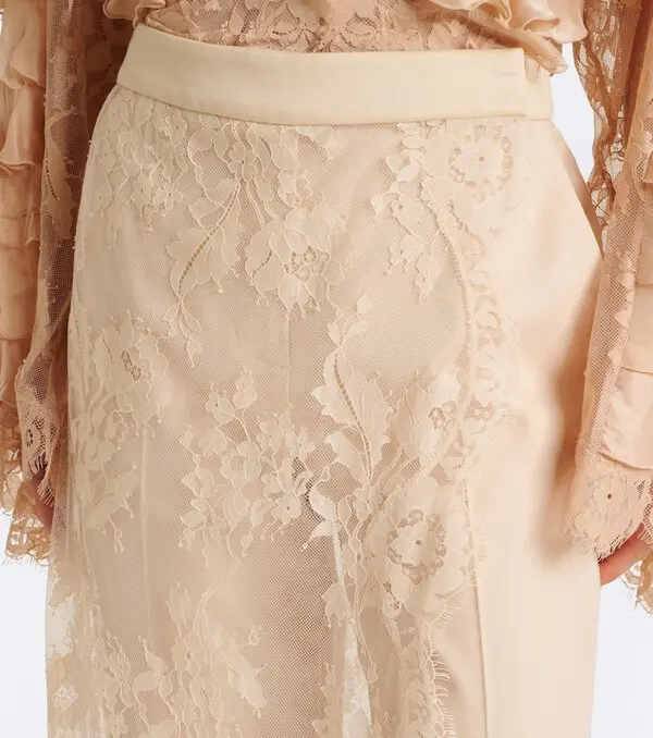 Zimmermann Valiant Lace-trimmed Wool Wide-leg Pants