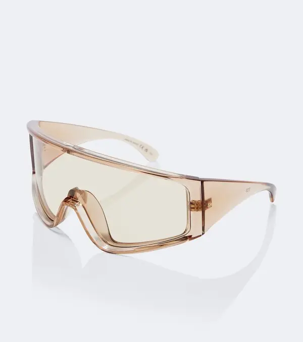 Saint Laurent Logo Lettering Shield Sunglasses - Yellow