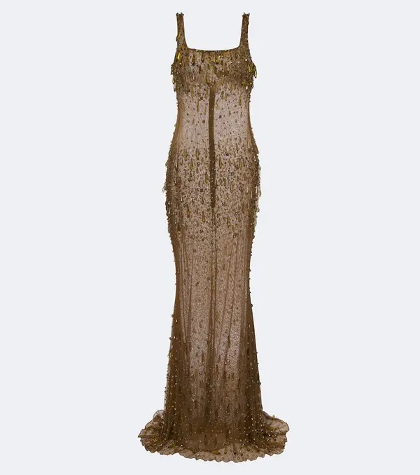 Retrofete Zanie Crystal-embellished Gown