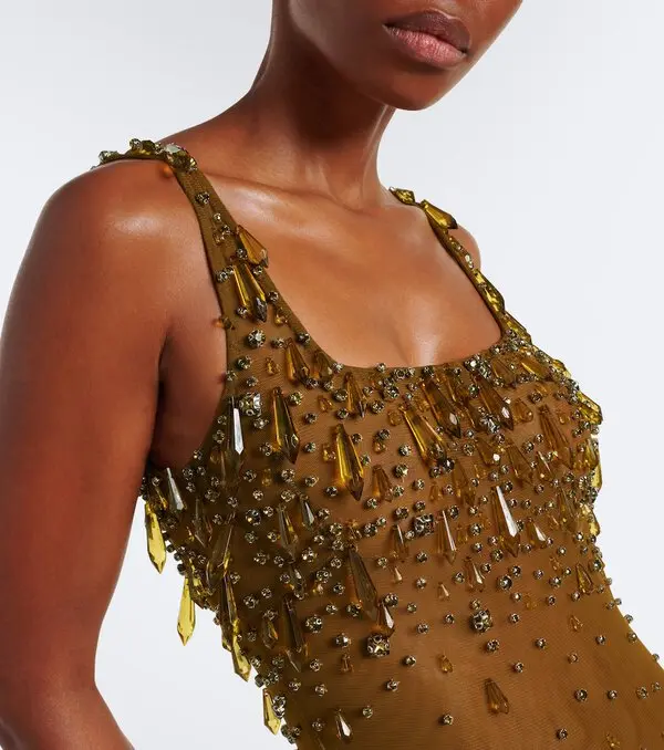 Retrofete Zanie Crystal-embellished Gown
