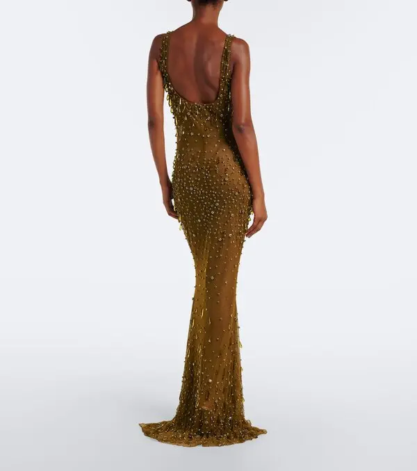Retrofete Zanie Crystal-embellished Gown