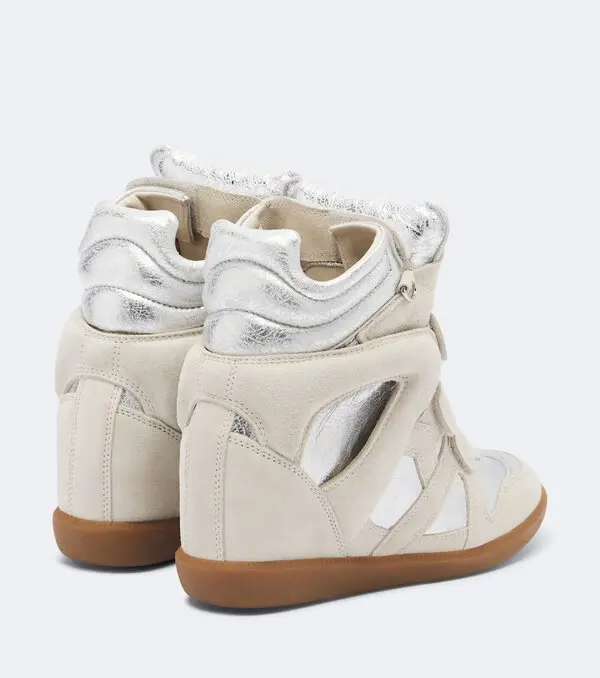 Isabel Marant Étoile Bekett Suede And Metallic Leather Sneakers
