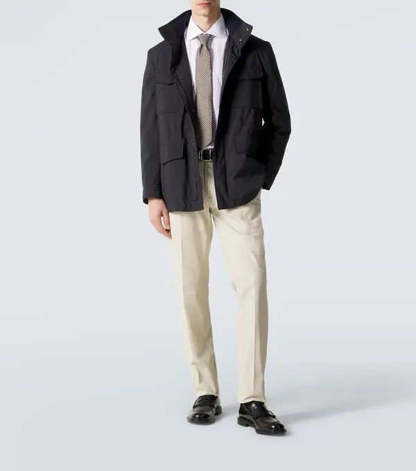 Brioni Leather-trimmed Field Jacket