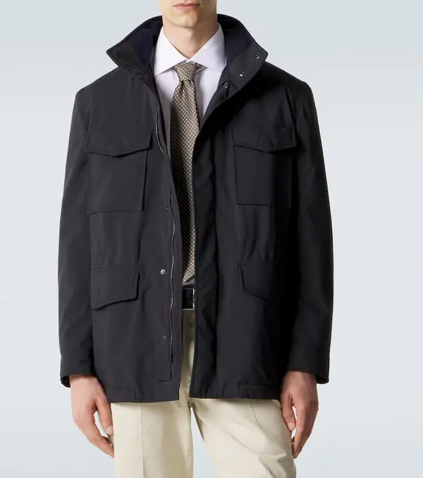 Brioni Leather-trimmed Field Jacket