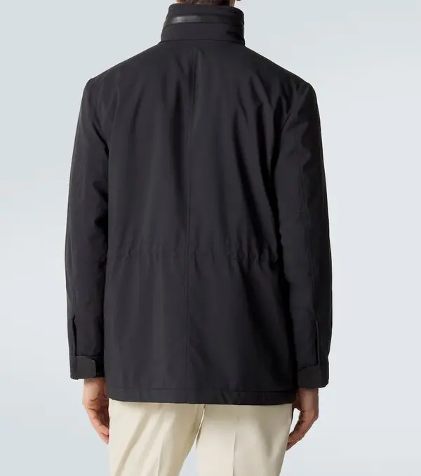 Brioni Leather-trimmed Field Jacket