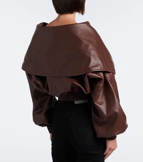Balenciaga Cropped Leather Blouson Jacket