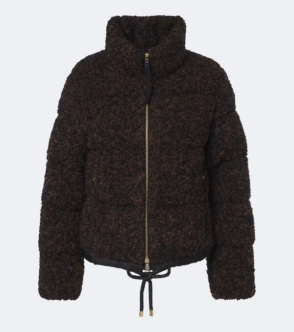 Moncler Trascendance Bouclé Down Jacket - Brown