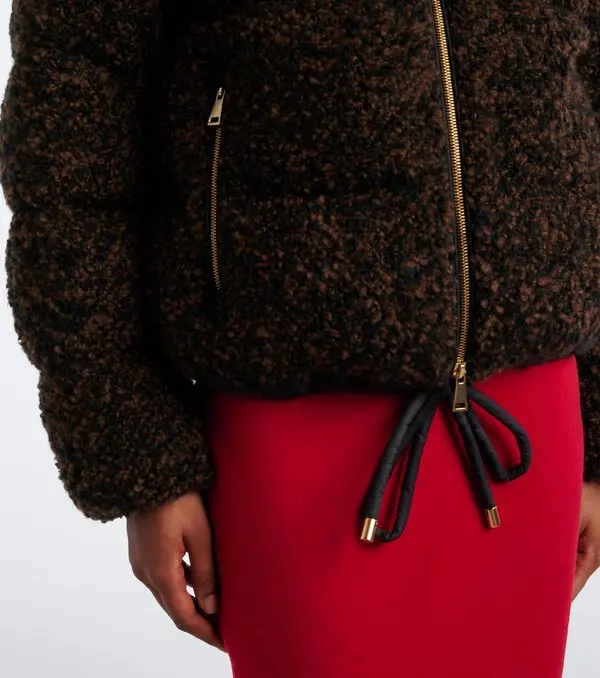 Moncler Trascendance Bouclé Down Jacket - Brown