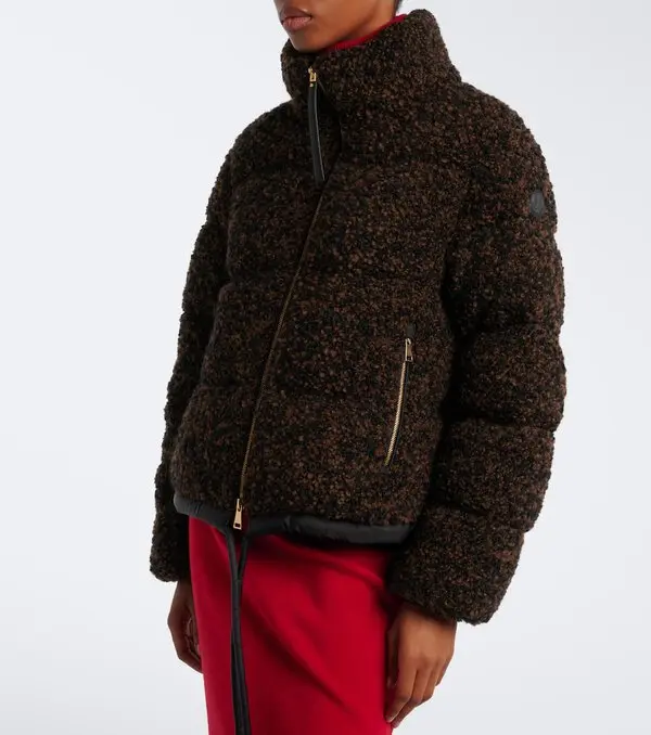 Moncler Trascendance Bouclé Down Jacket - Brown