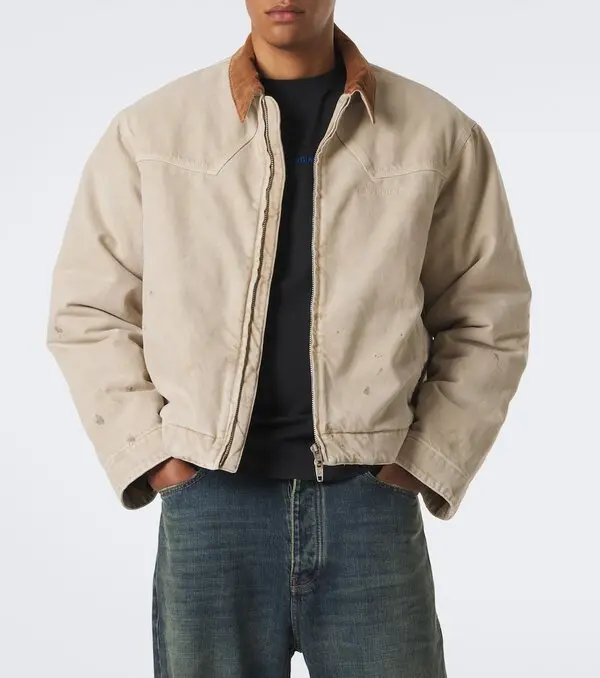 Balenciaga Corduroy-trimmed Cotton Jacket