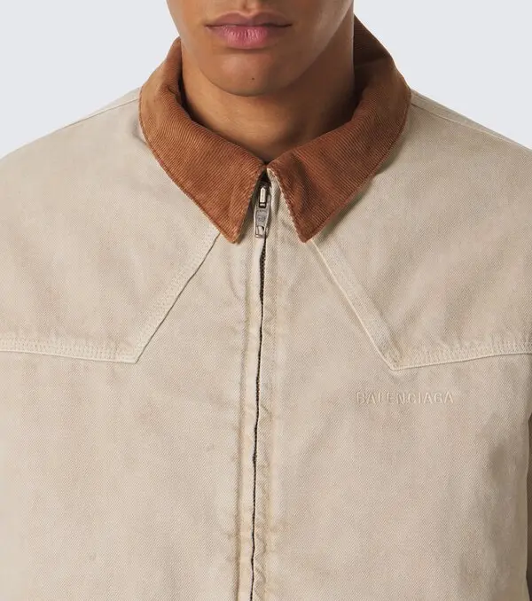 Balenciaga Corduroy-trimmed Cotton Jacket