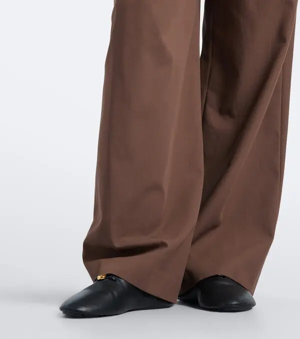 Loewe Belted Draped Cotton Wide-leg Pants
