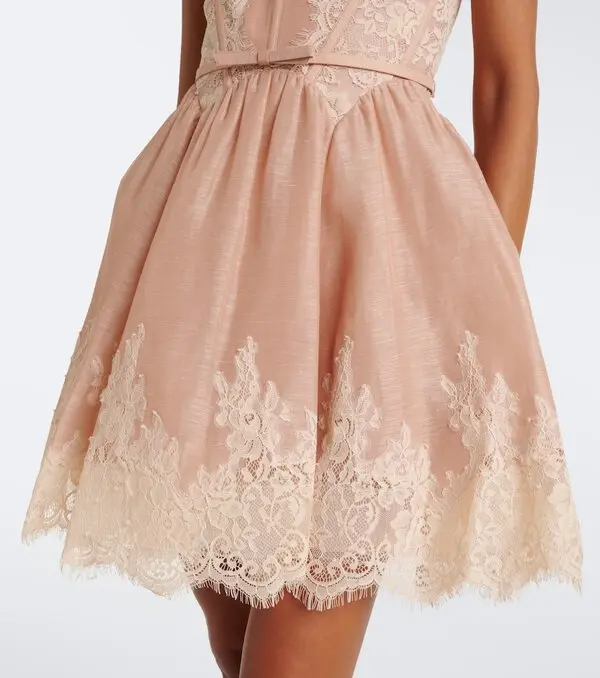 Zimmermann Valiant Linen And Silk Corset Dress