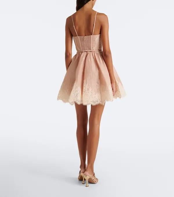 Zimmermann Valiant Linen And Silk Corset Dress