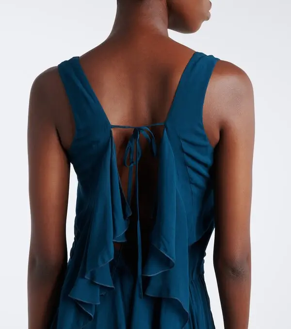 JACQUES WEI Pleated Chiffon Jumpsuit