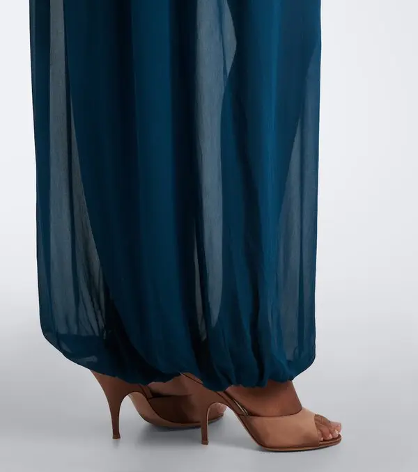 JACQUES WEI Pleated Chiffon Jumpsuit