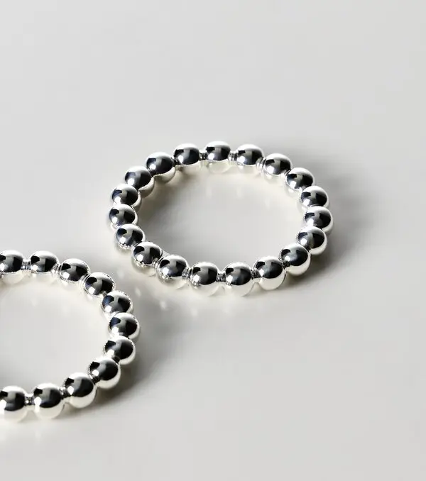 Christofle Perles Set Of 2 -plated Napkin Rings