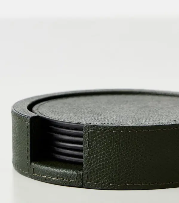 GIOBAGNARA Set Of 6 Leather Coasters