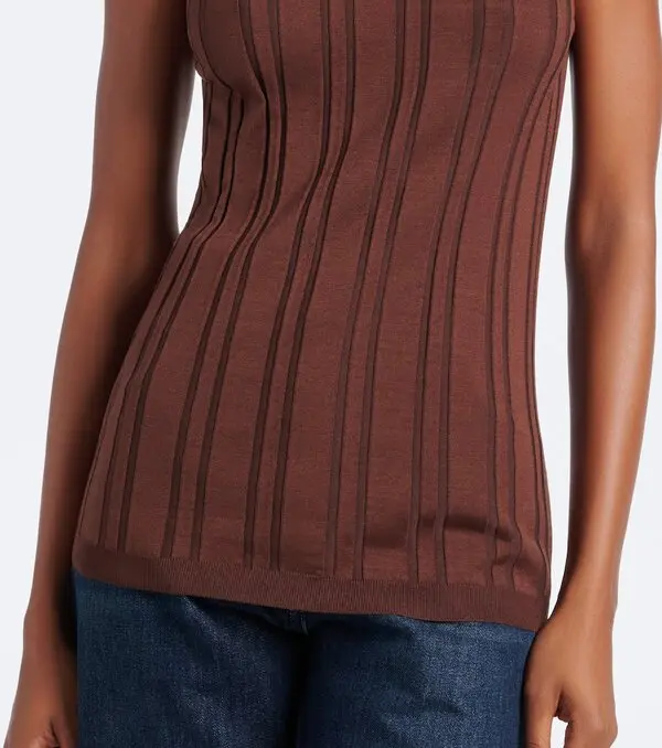 Prada Knitted Cotton-blend Tank Top