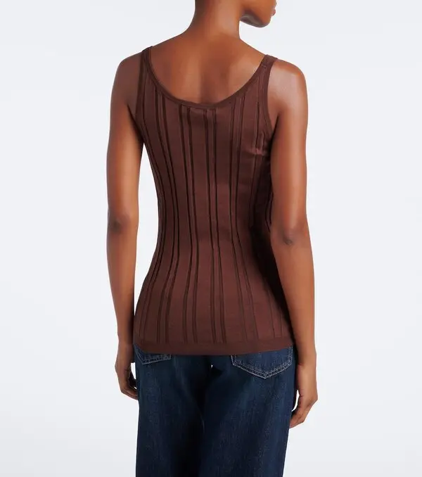 Prada Knitted Cotton-blend Tank Top